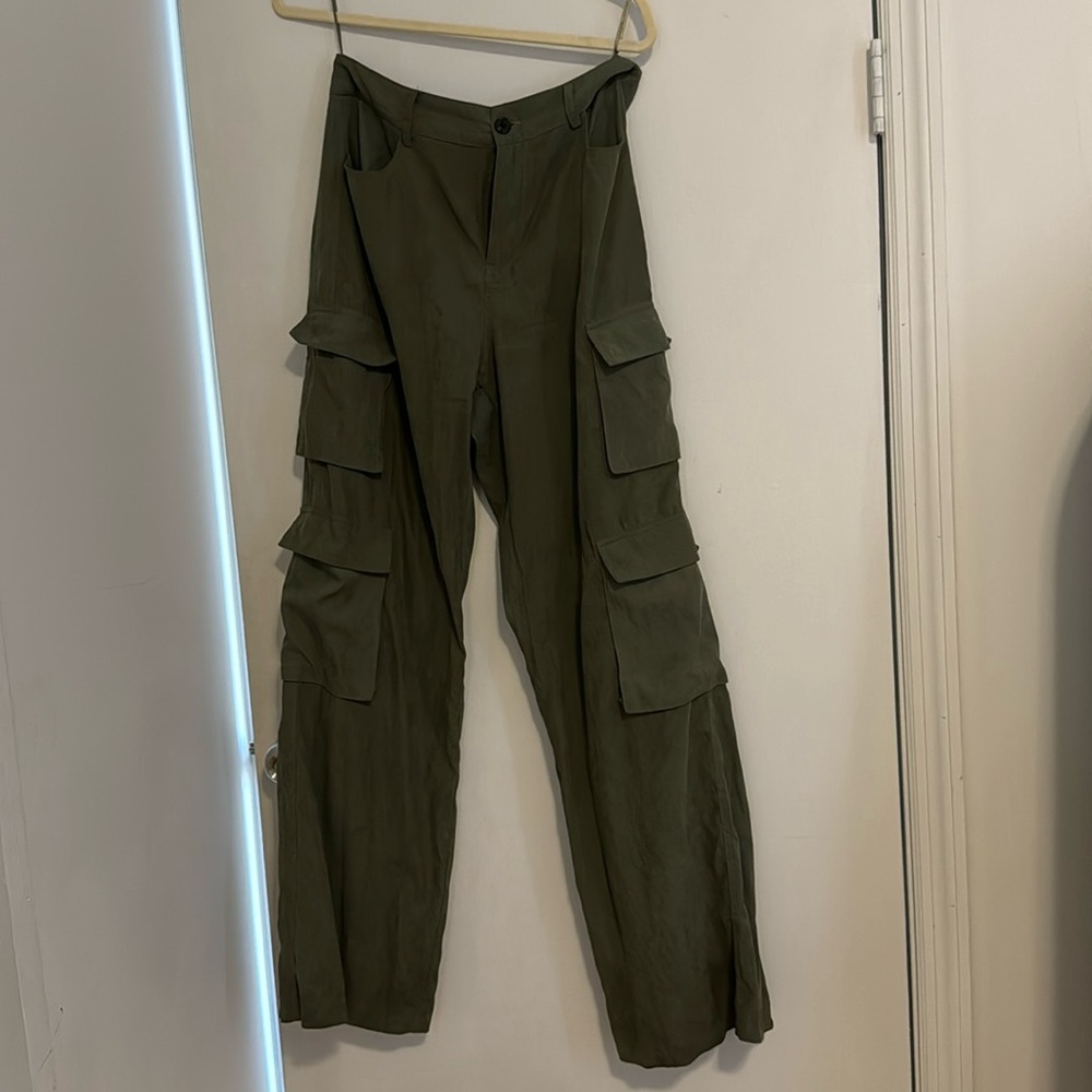 Wide Leg Cargo Pants - Gem